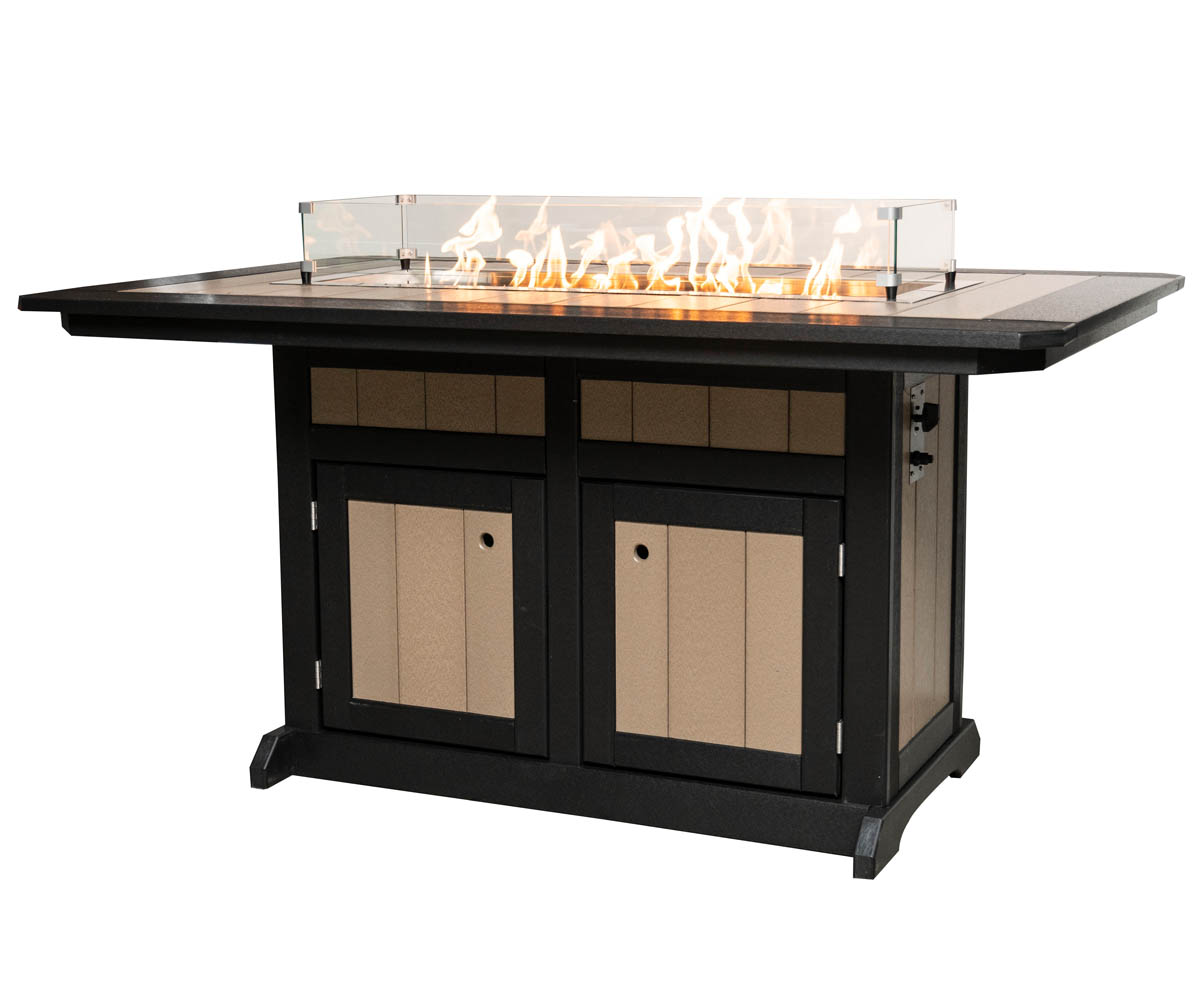 Rectangular Fire Pit Table – Counter Height - Amish Gallery of Manitoba