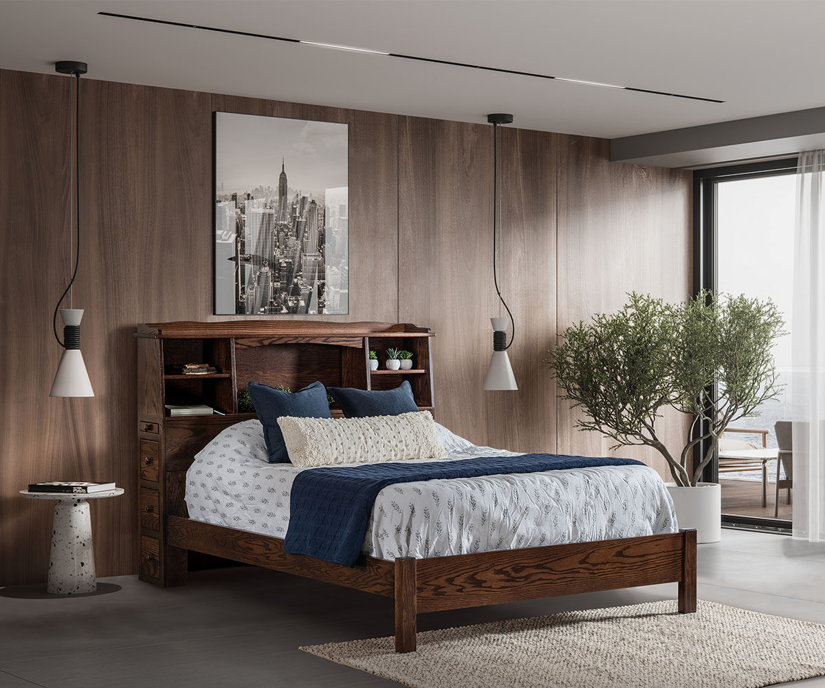 Bookcase Headboard - Amish Gallery of Manitoba