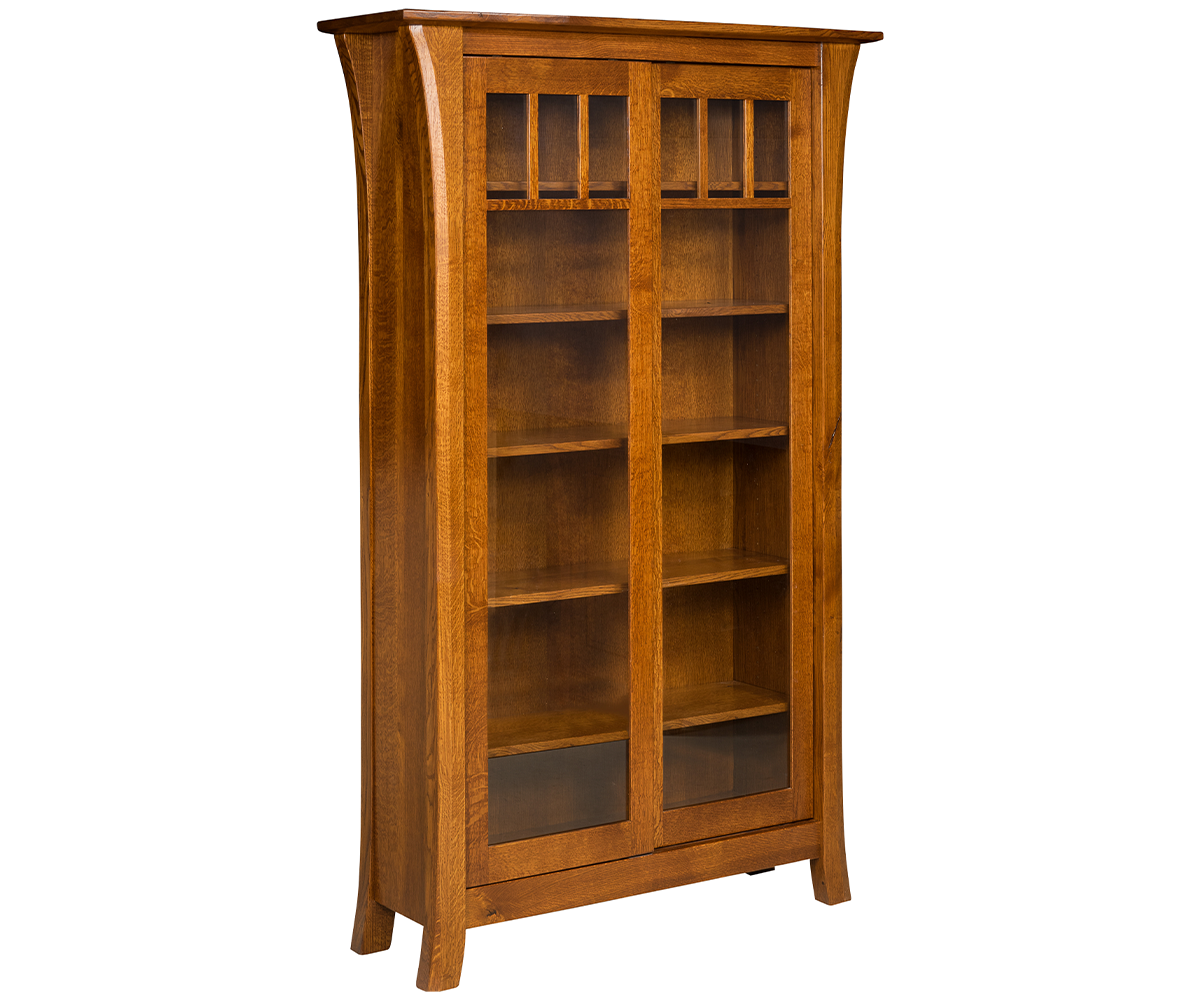 Ensinada Bookcase with Sliding Doors | Amish Gallery of Manitoba